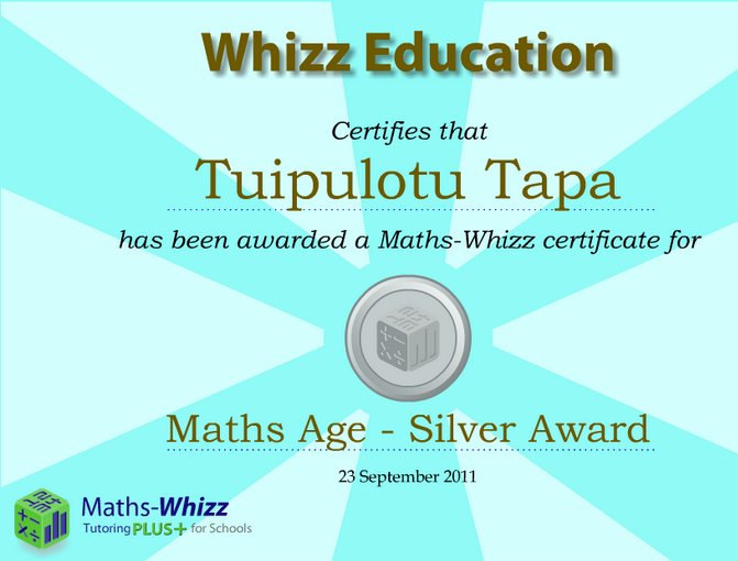 Tuipulotu at Pt England School: Math Whizz