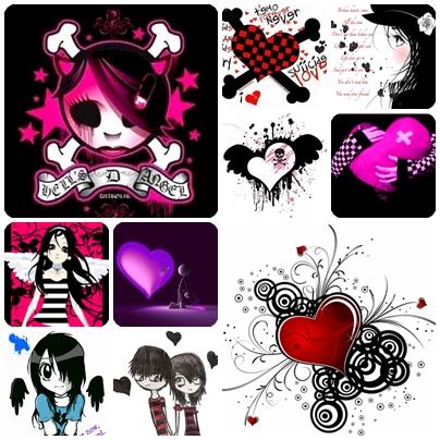 Dibujos emos de corazones - Imagui