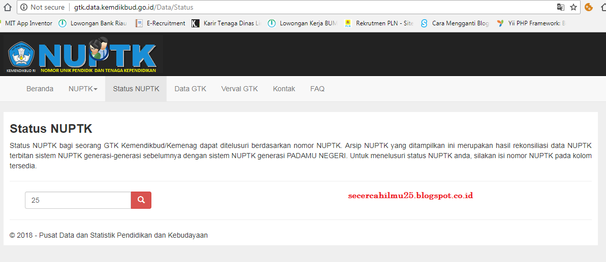 Cara Memeriksa Keaktifan NUPTK serta Mencetak NUPTK ~ Secercah Ilmu