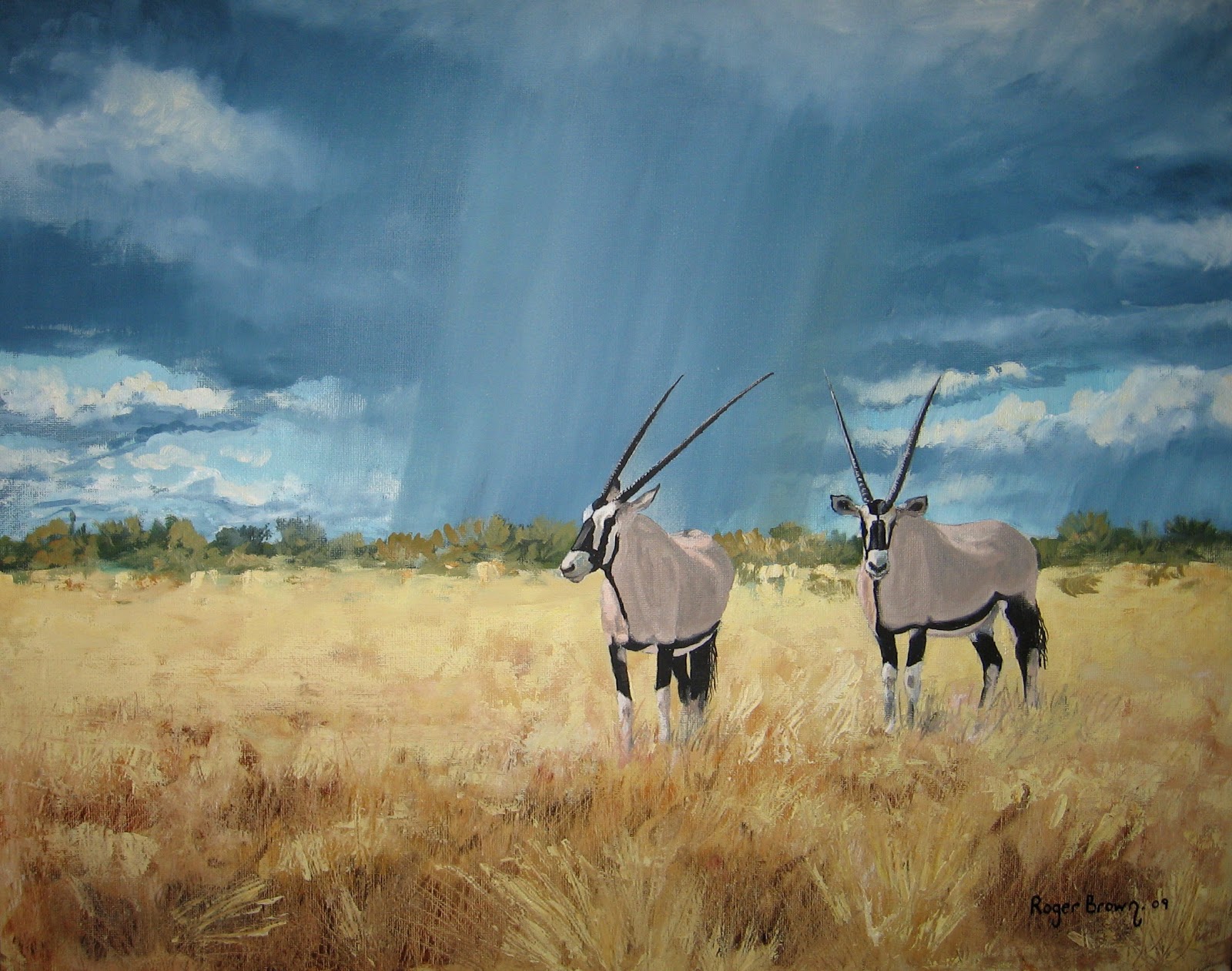 . Roger Browns Art .: Waiting for Kalahari rain