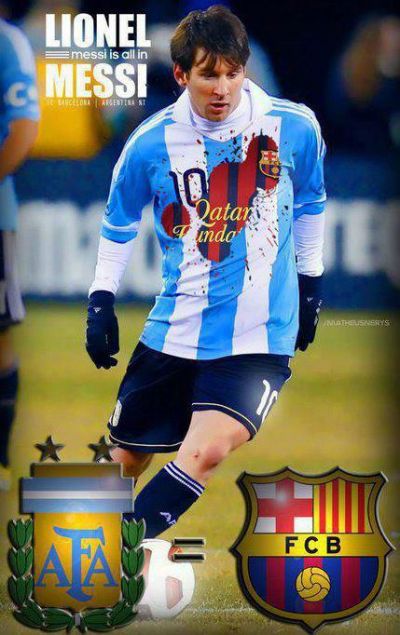 FOTO BLOG CULÉ: LEO MESSI CON LOS COLORES BLAU GRANA Y LA VICELESTE