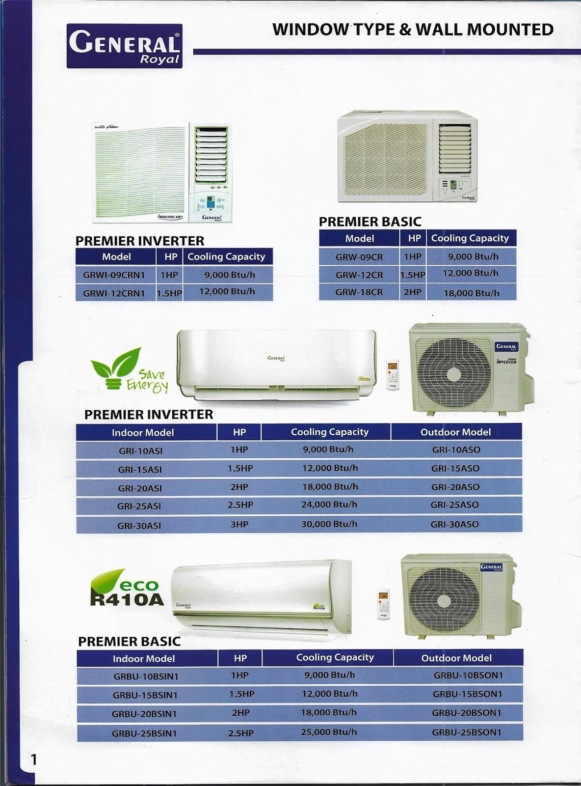 MaximaxSystems.com: GENERAL ROYAL WINDOW TYPE & WALL MOUNTED