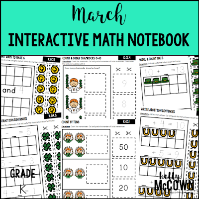 Kelly McCown: March Interactive Math Notebook Kindergarten