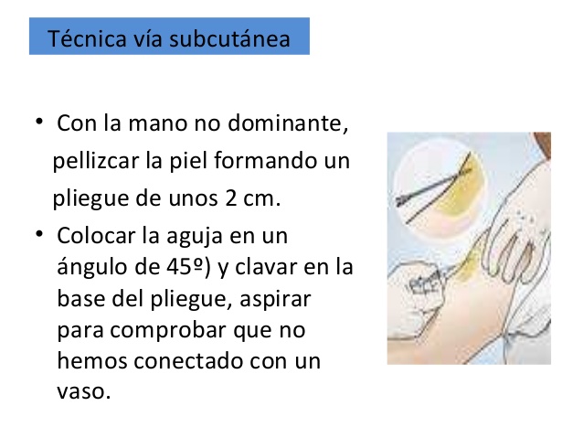ADMINISTRACIÓN DE MEDICACIÓN: Vía subcutánea