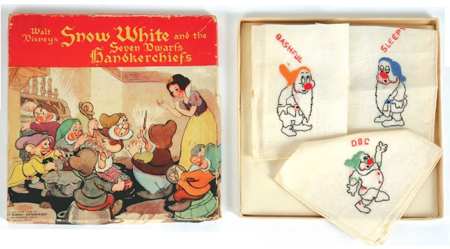 Filmic Light - Snow White Archive: 1938 Embroidered Hanky Boxed Sets by ...