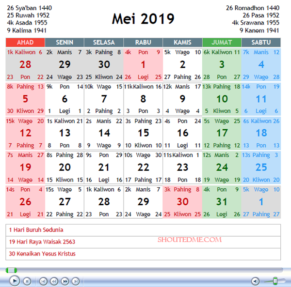 47+ Gambar Kalender Mei