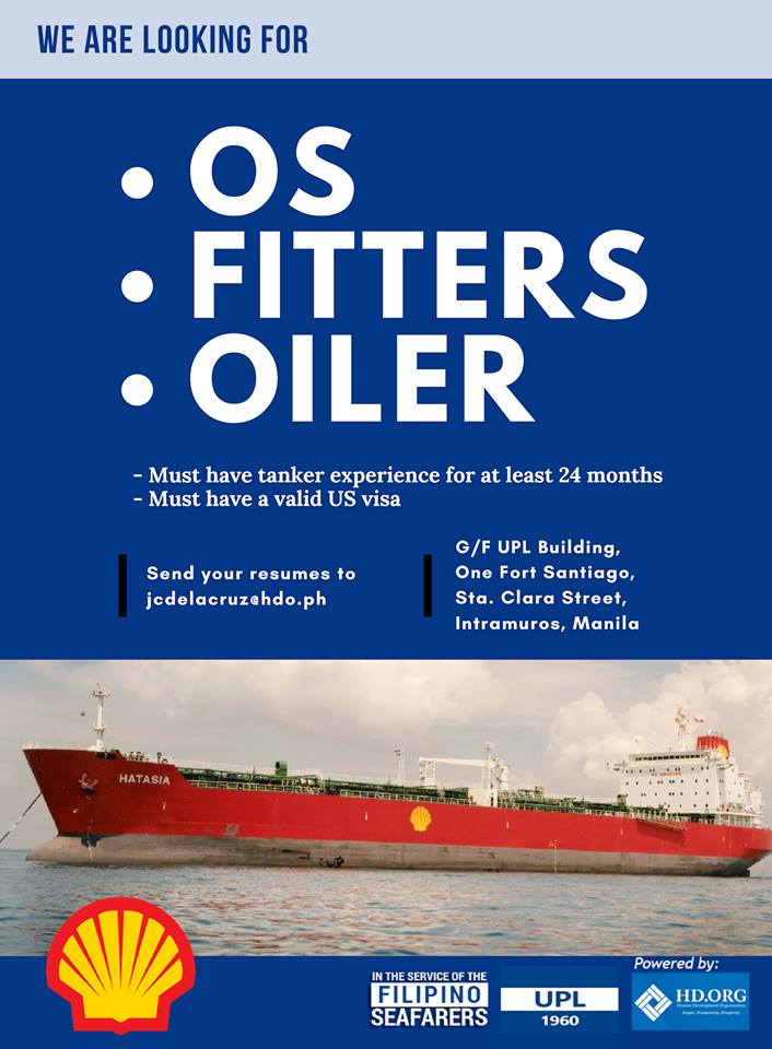 Ordinary Seaman, Fitters, Oiler For Oil Tanker Ship - OfficiaI Info ...