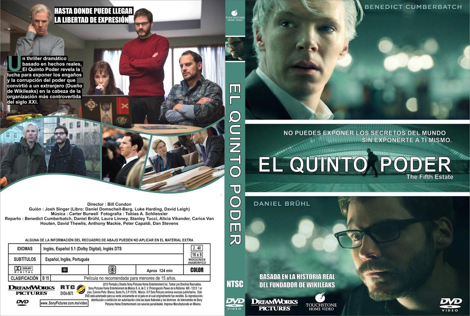 PB | DVD Cover / Caratula FREE: THE FIFTH ESTATE - DVD COVER 2013