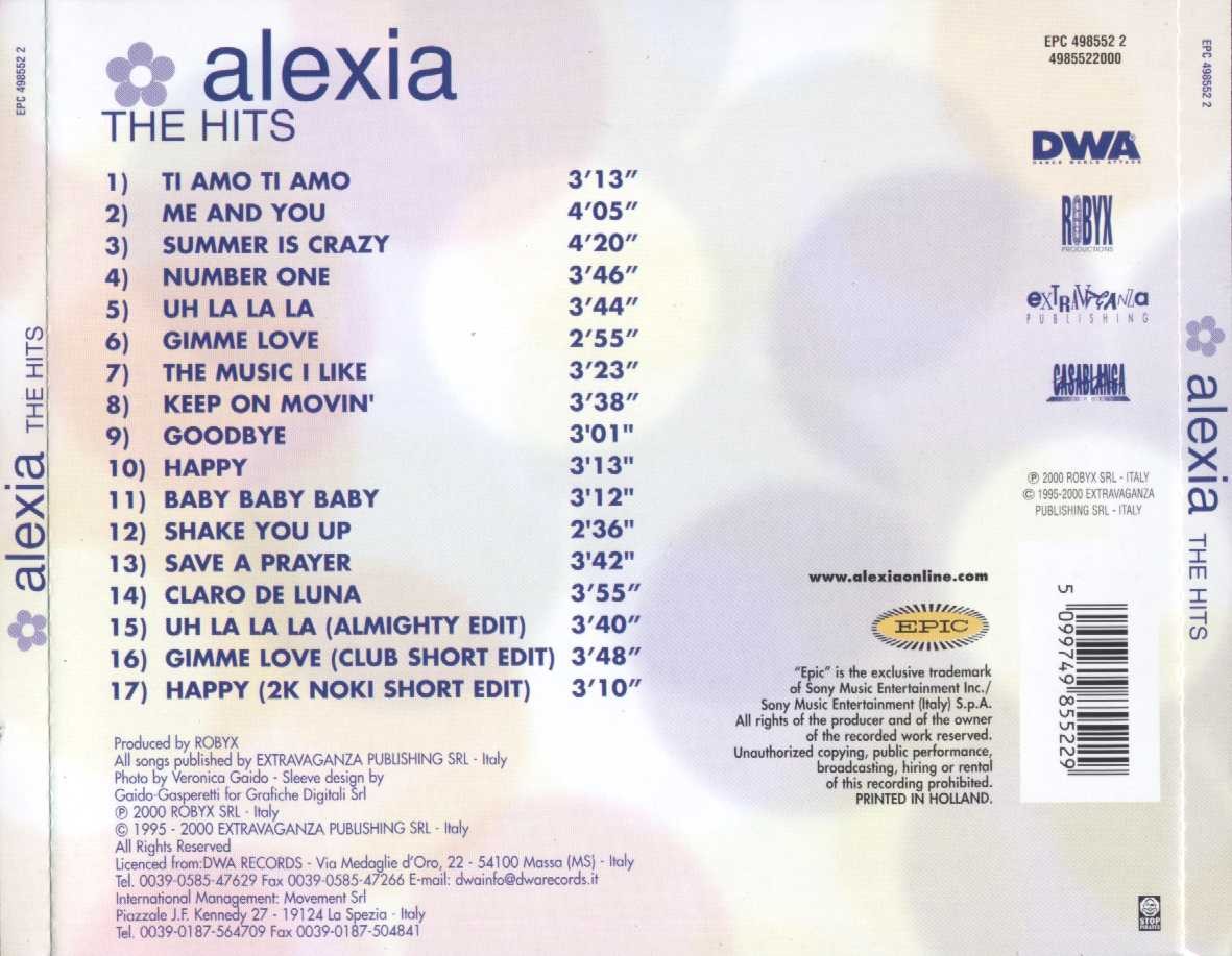 Alexia - The Hits (2000) : Todos os estilos musicais.