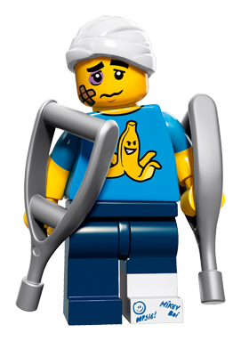 LEGO 71011 Series 15 CLUMSY GUY Injured Man w/ Crutches Collectible ...