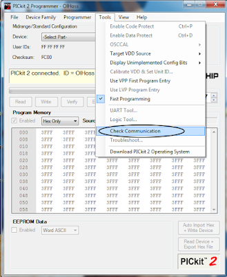 EMBEDDED PROJECTS : PIC Microcontroller Programming Using PICKIT2 to fuse Hex file