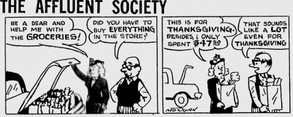 Vintage American Thanksgiving: 1972 THANKSGIVING CARTOON