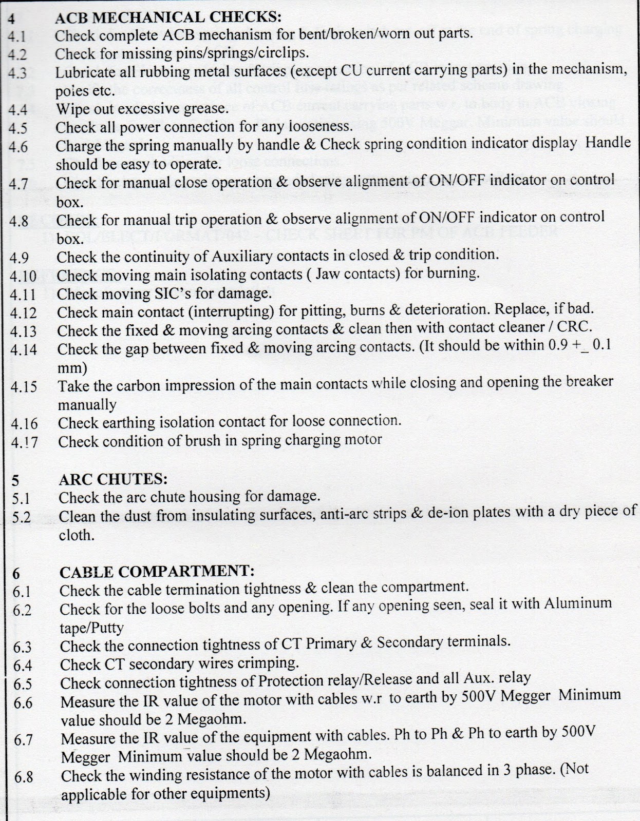 StanderdsElectrical: STANDARD MAINTENANCE PROCEDURE FOR HT MOTOR