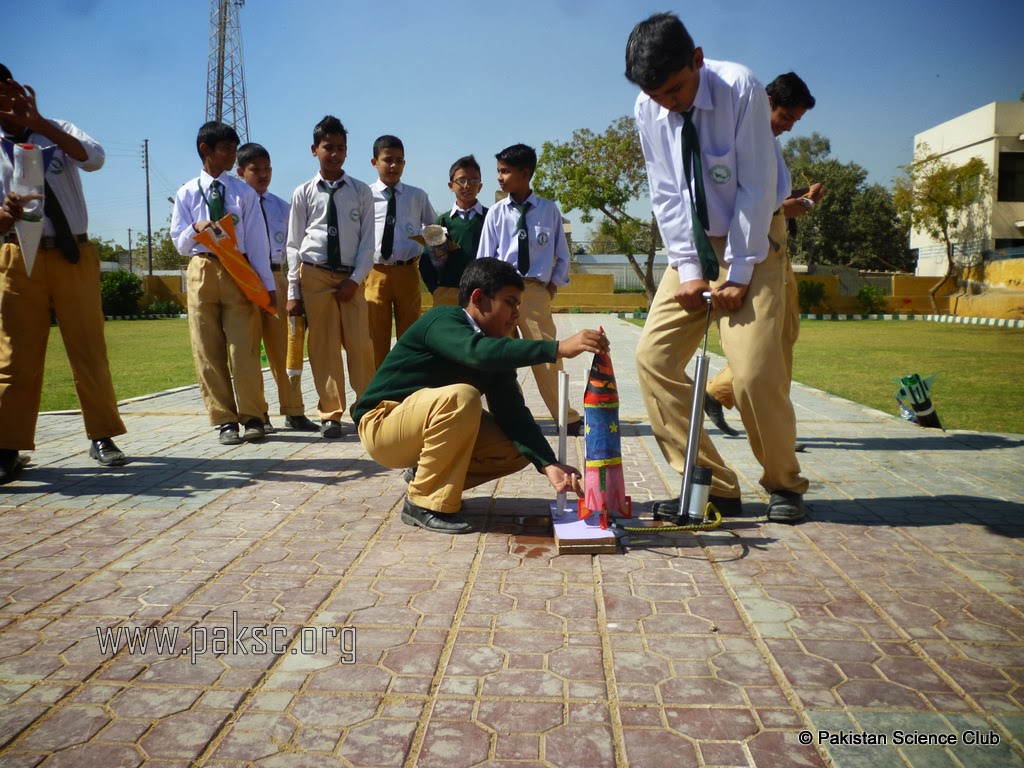 Water Rocket Competition in Sarfaraz Pilot School - Pakistan Science Club