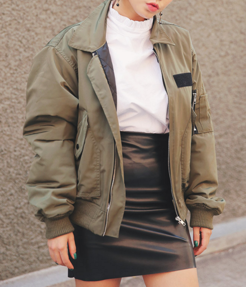 [Stylenanda] Lined Bomber Jacket | KSTYLICK - Latest Korean Fashion | K ...