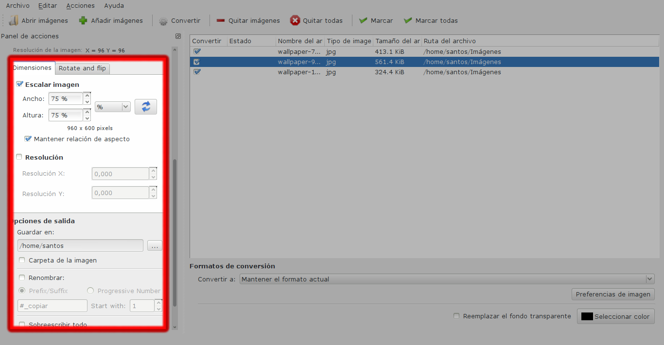 Libernix: Conversor de imágenes.