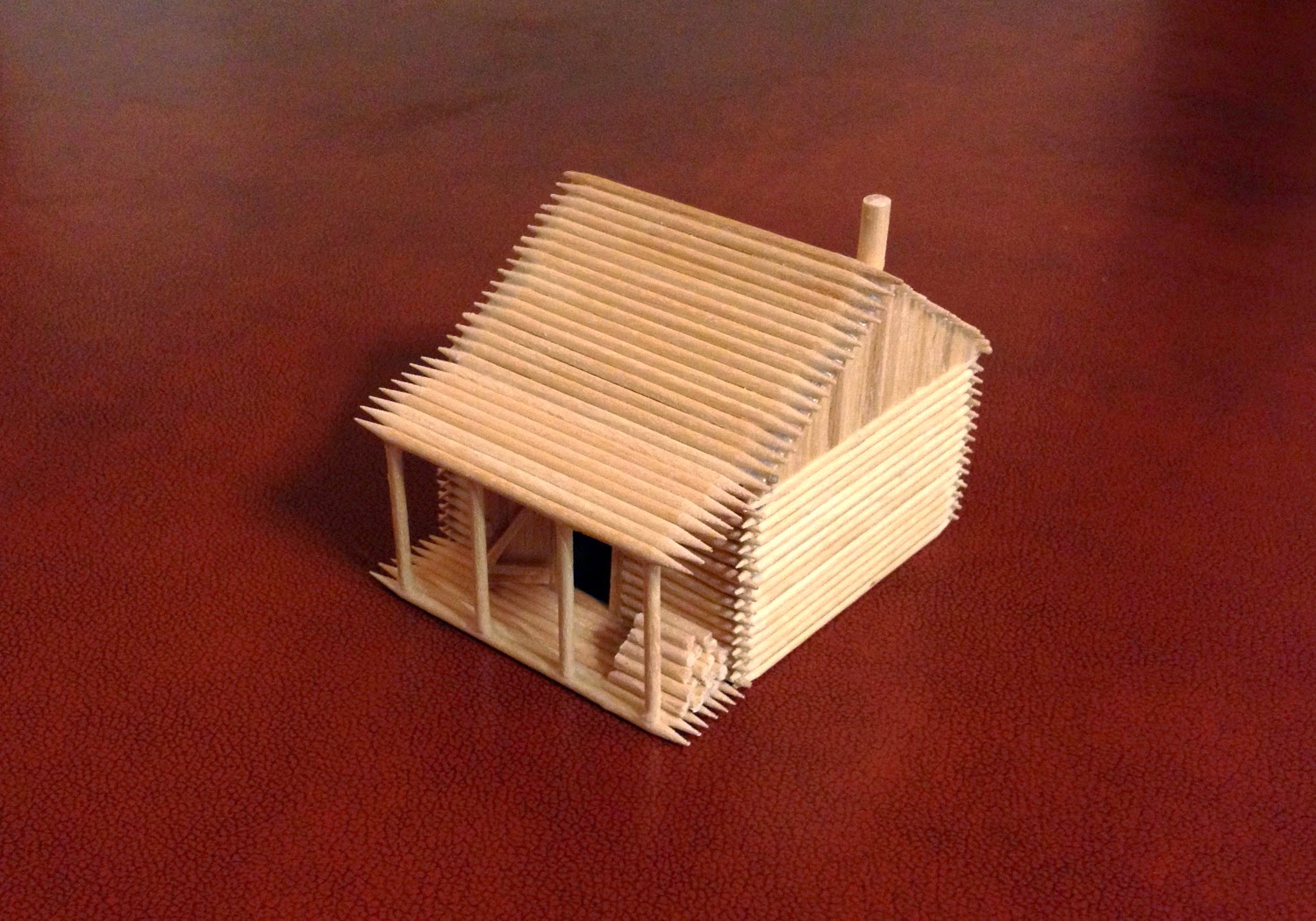 Old West Toothpick Town: Cabin with stovepipe