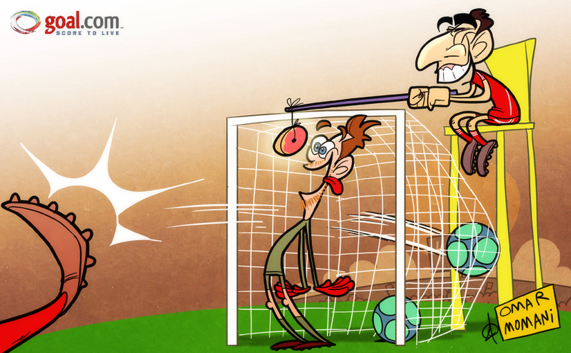 Omar Momani cartoons: Dazzled David de Gea and Suarez