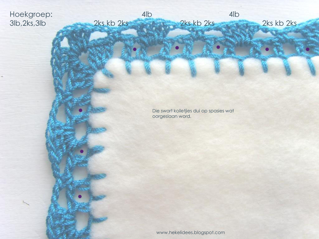 Hekel Idees: Tutoriaal: Hoe om 'n randjie om te hekel.