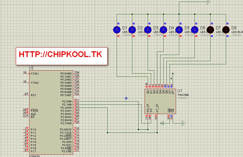 Lập trình 74HC595 điều khiển led đơn