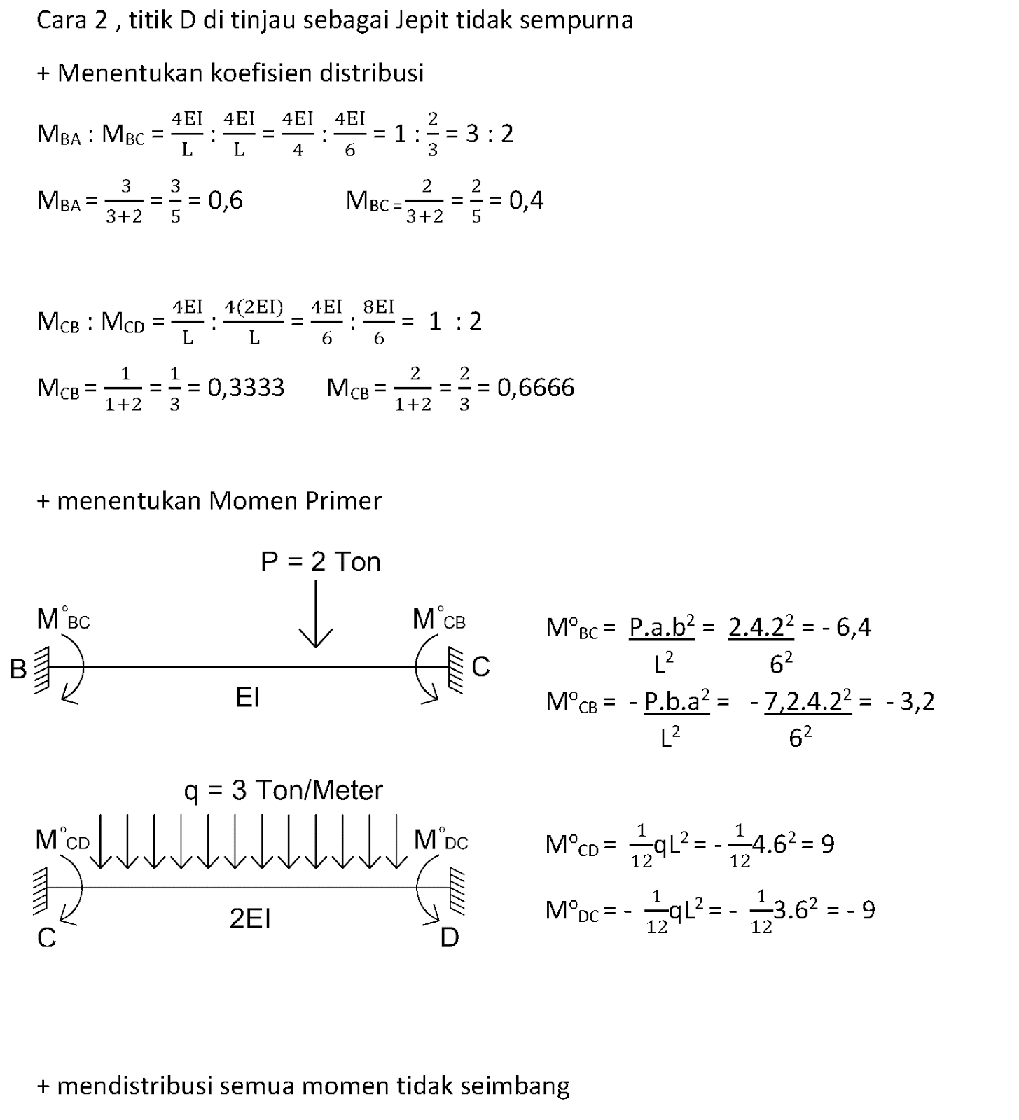 Soal soal analisis struktur metode cross ( Tidak bergoyang ) ~ sharing ...
