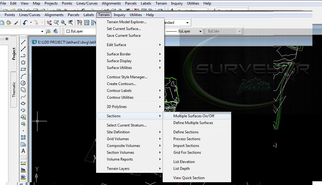 Cara membuat cross section dari 2 surface autocad LDD part 1 - SURVEYOR ...