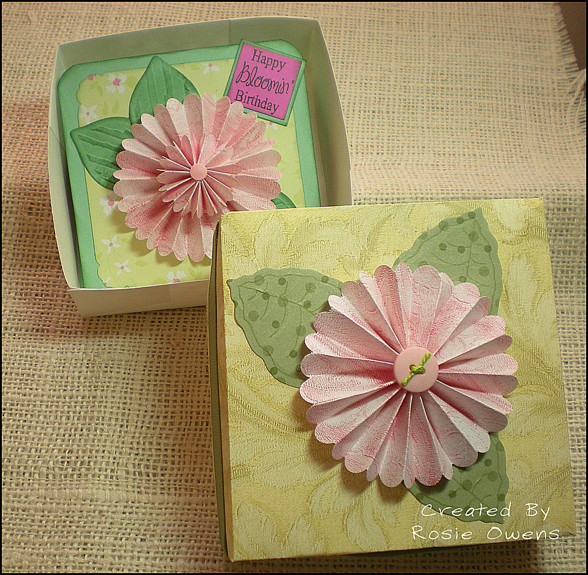 RubberStampRosie's Card Factory: Ruffled Flower Birthday Card