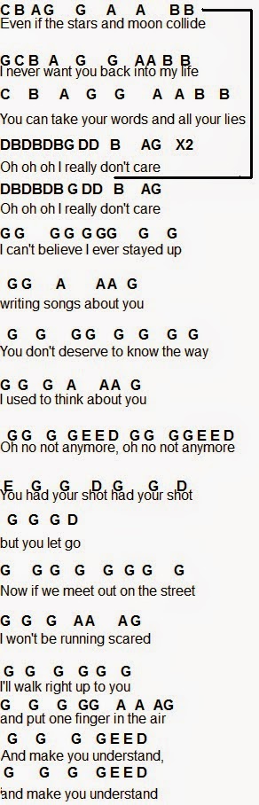 Flute Sheet Music: Really Don't Care