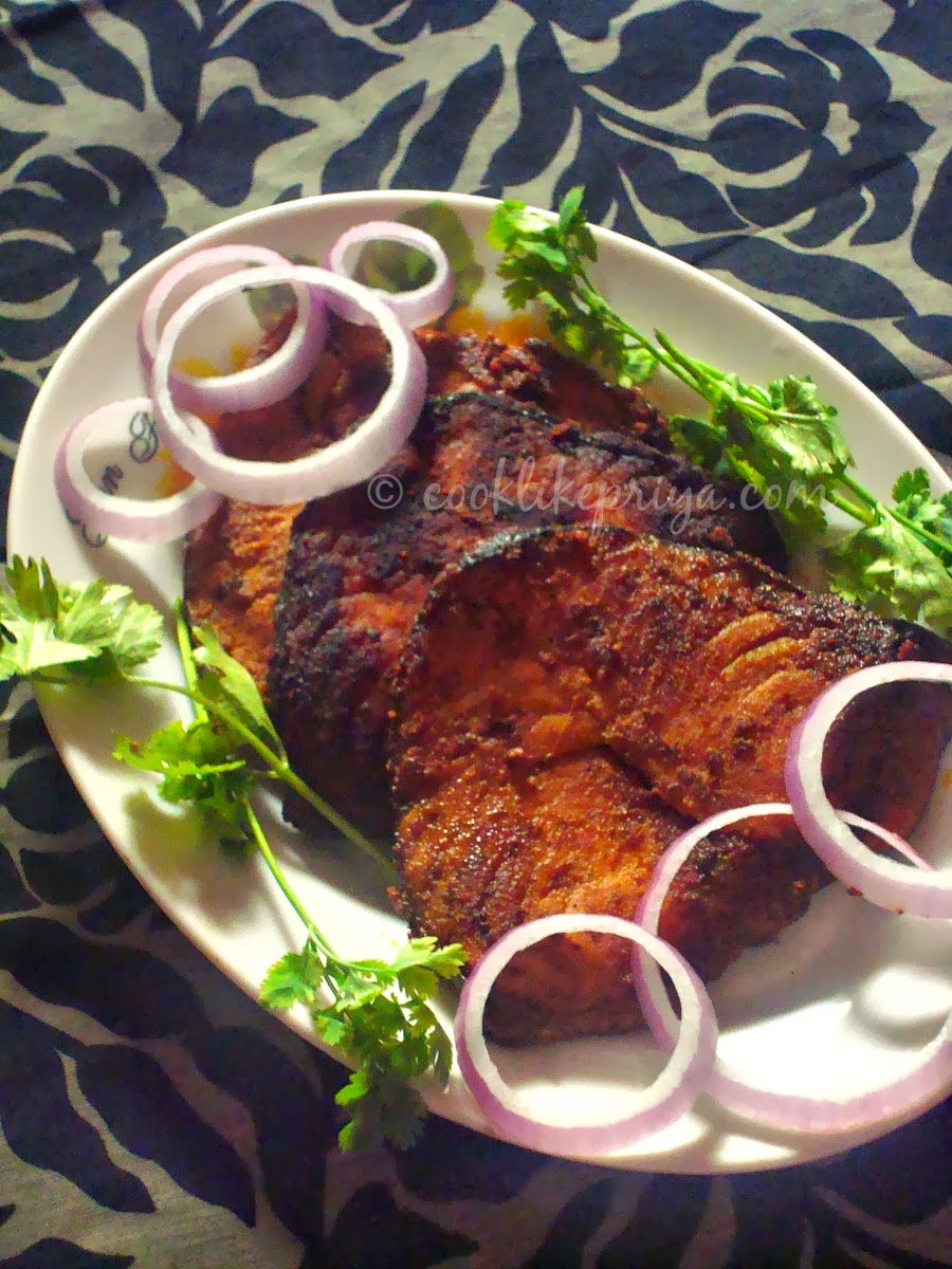 Cook like Priya: Vanjaram Meen Varuval | King Fish Fry Recipe | South ...