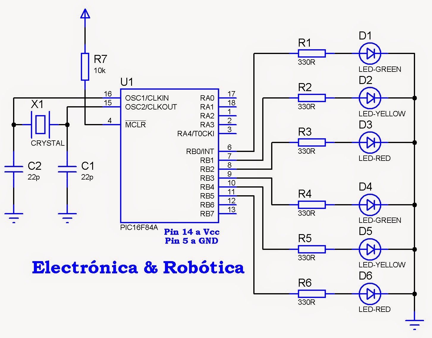 MicroCode Studio & PBP: Semáforo con PIC16F84A - Dos