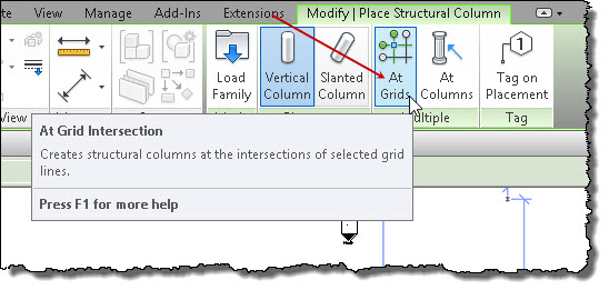 Revit Oped Placing Columns At Grids Option Does Not Work