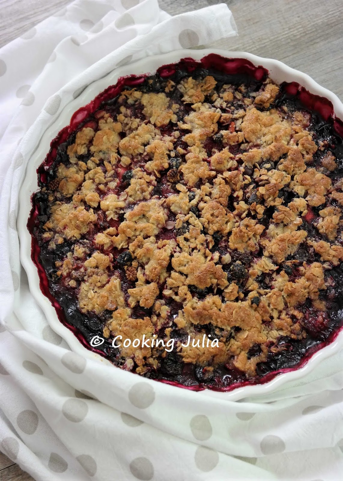 COOKING JULIA : CRUMBLE DE FRUITS ROUGES AU MUESLI