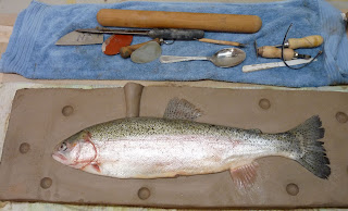 Just Pottering: Making a plaster cast of a fish