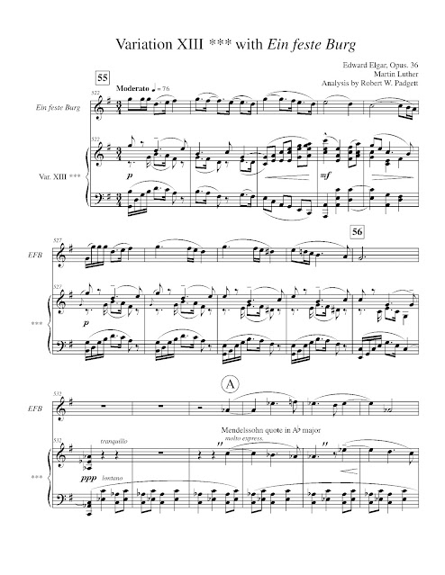 Elgar's Enigma Theme Unmasked: Modulations in Variation XIII spell "1313"