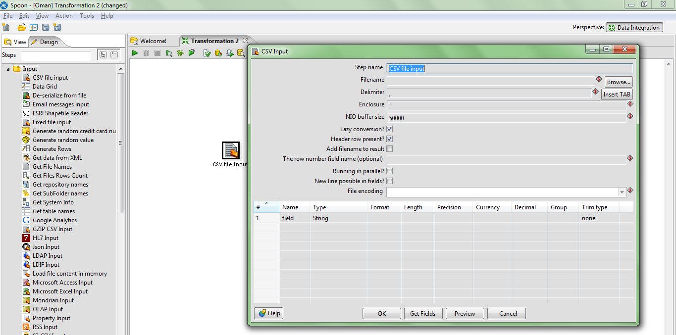 Buisness Intelligence - Pentaho BI Suite: PDI - Loading CSV File to Table Buisness Intelligence - Pentaho BI Suite: PDI - Loading CSV File to Table