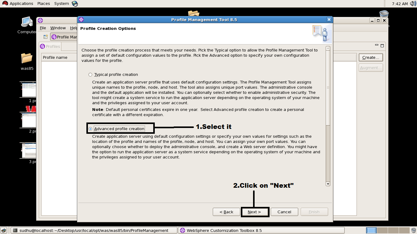 IBM WebSphere Application Server: creating Application server profile in WebSphere application ...