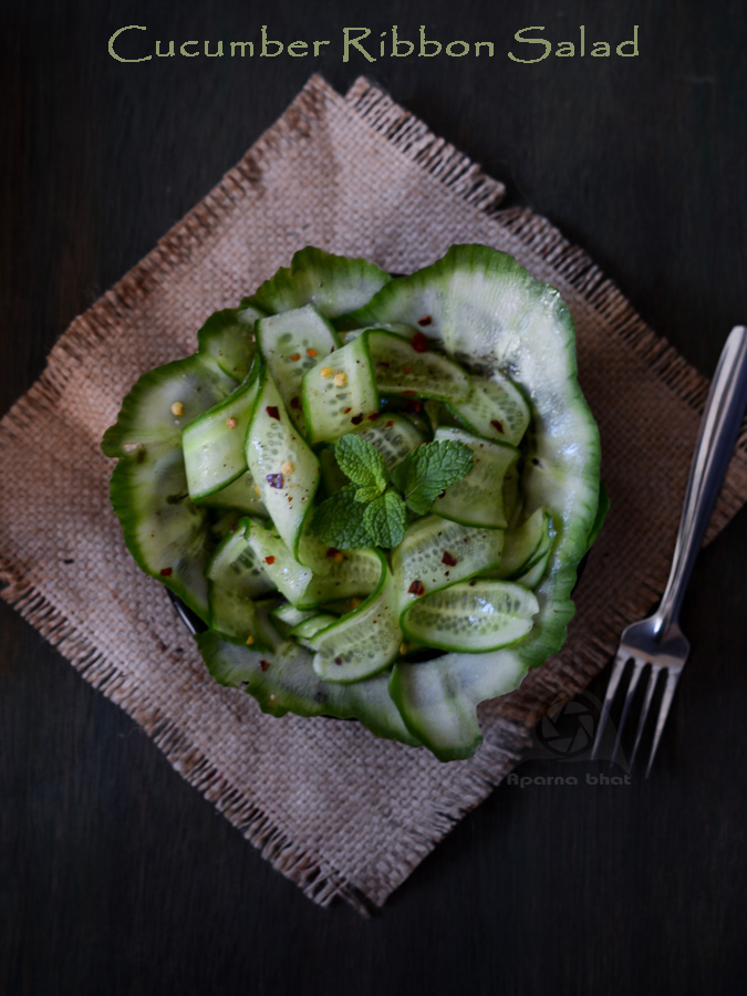 Cucumber Ribbon Salad ~ Flavors N Colors