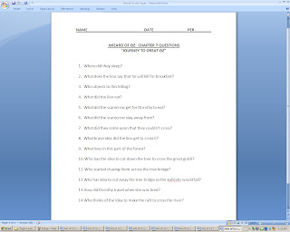 Tests for Teachers: Novel Reading Comprehension Packets