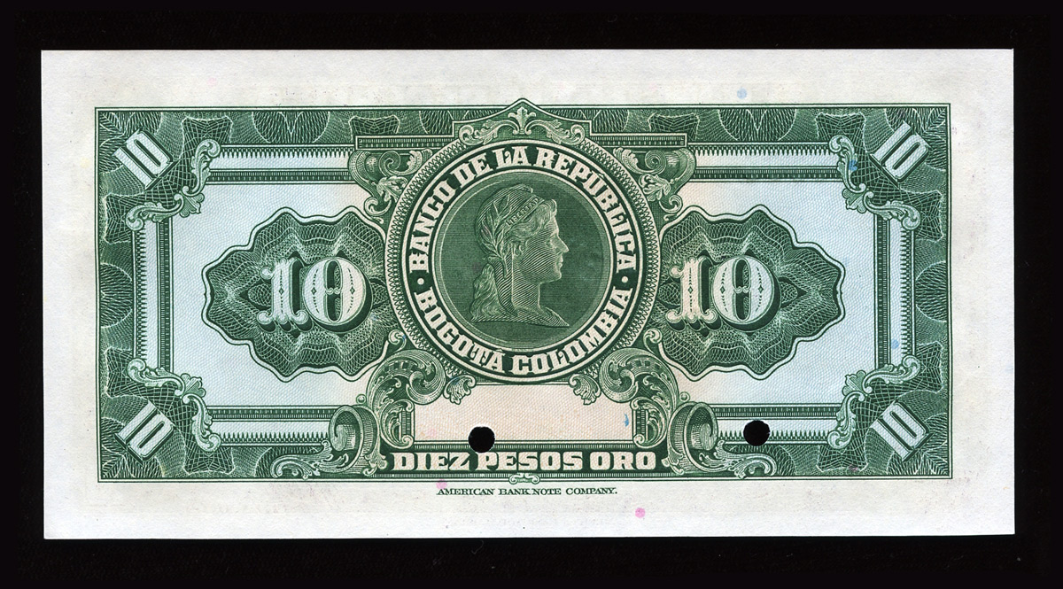 Currency of Colombia 10 Pesos Oro Banknote 1943 Antonio Nariño|World ...