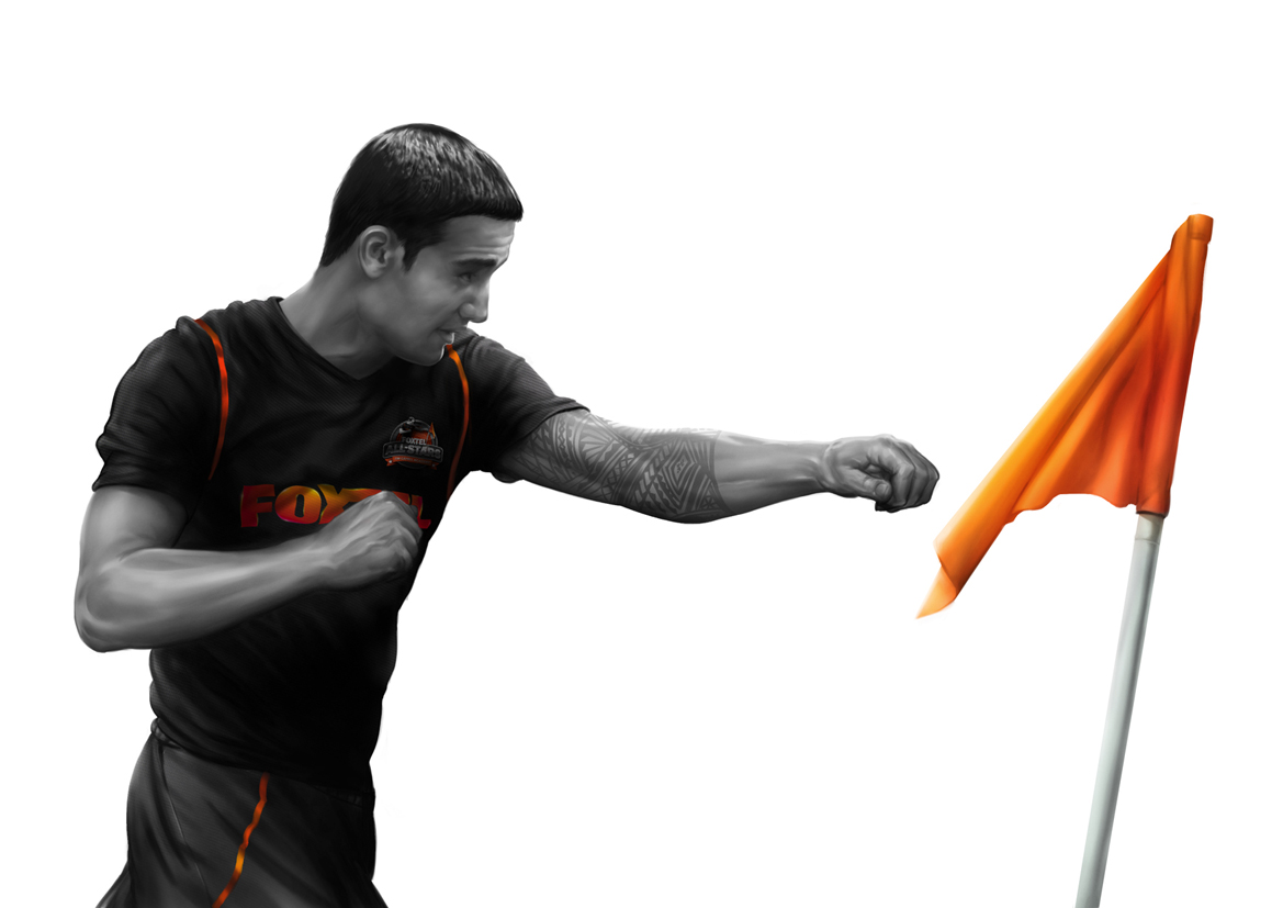 Vaughan Flanagan's Illustration Blog: Tim Cahill Portrait for Foxtel
