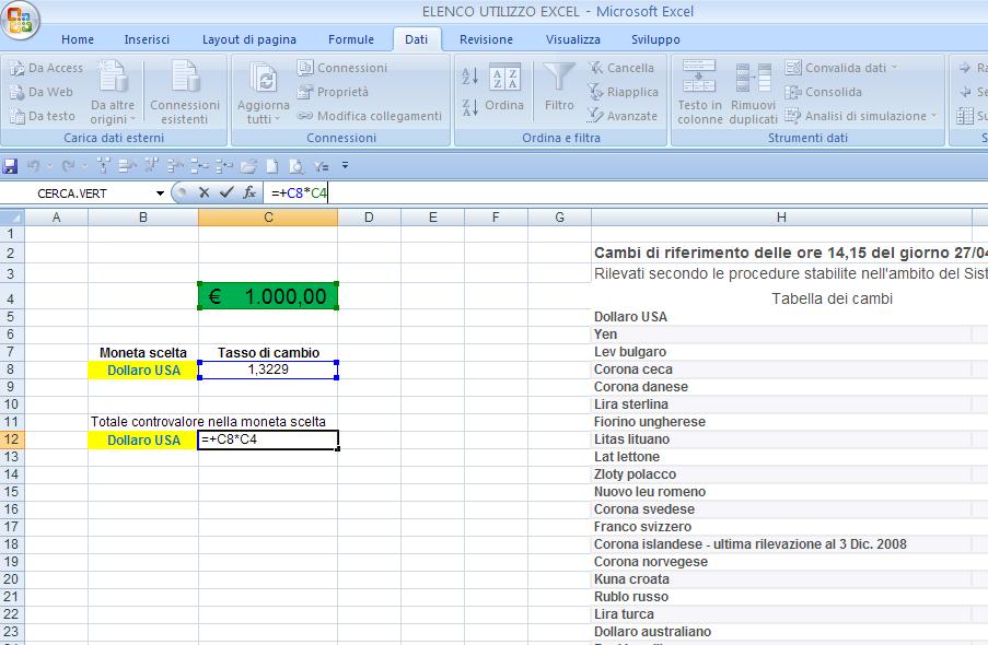 Excel easy Excel facile: Come fare un cambio valuta con EXCEL