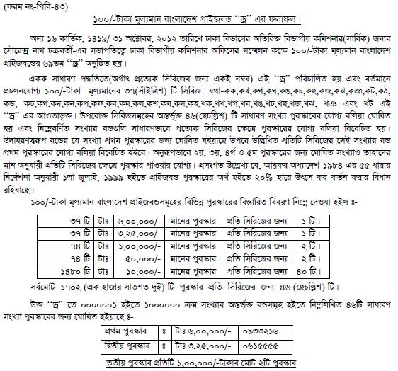 Bangladeshi prize bond lottery draw 69th - Lottery