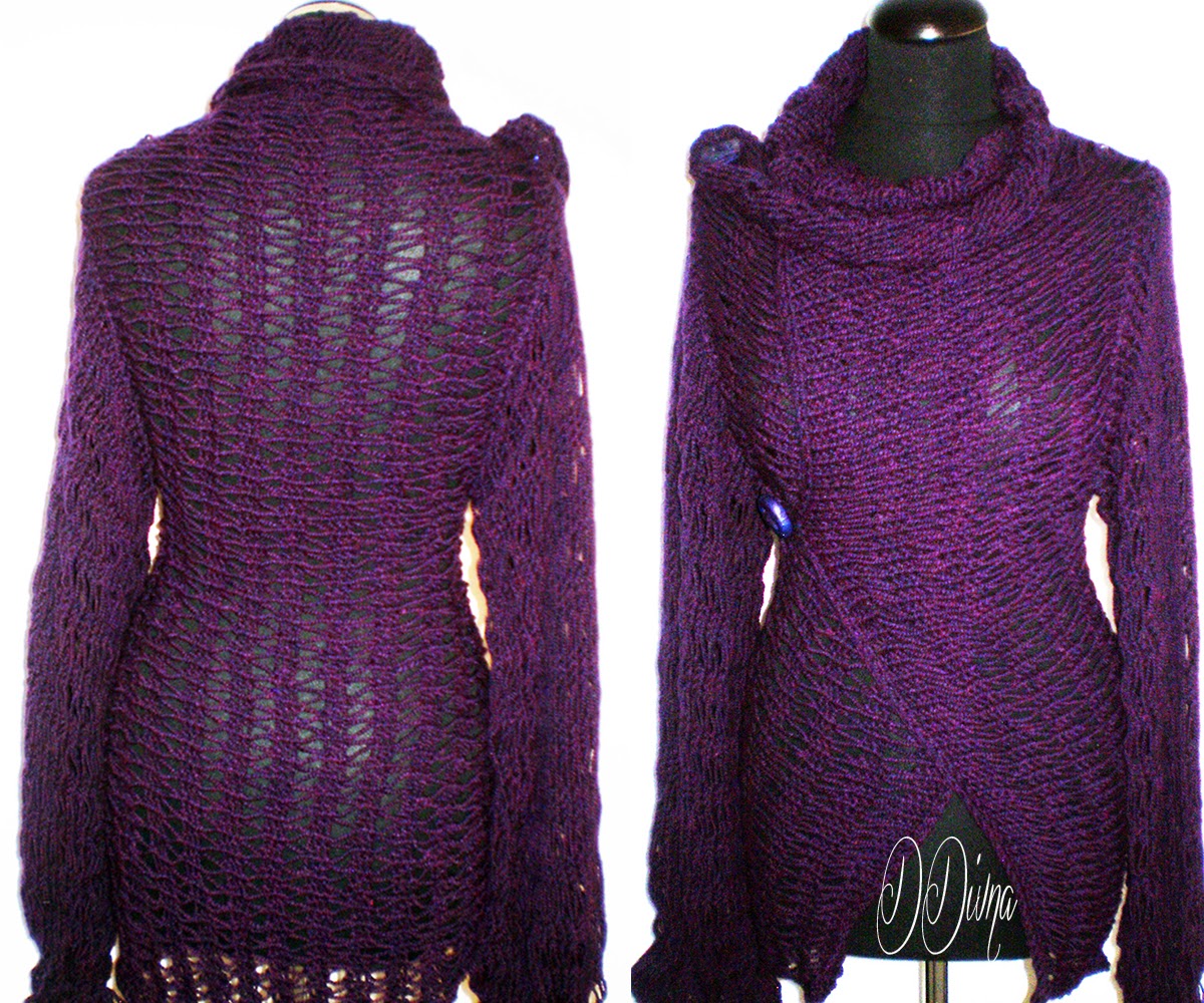 DIVNA'S SWEATERS: Amethyst color of my new handmade sweater