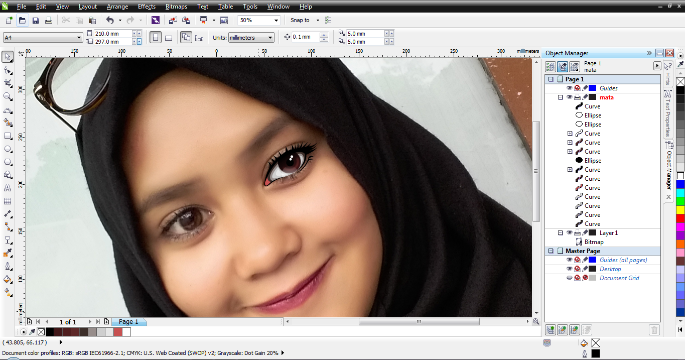 Tutorial Vector CorelDraw Bagian Mata ver.1 Part 2 | Tempat Sharing ARTist