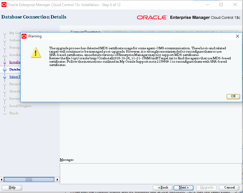 Oracle: Oracle OMS upgrade from 13.1 to 13.2 version