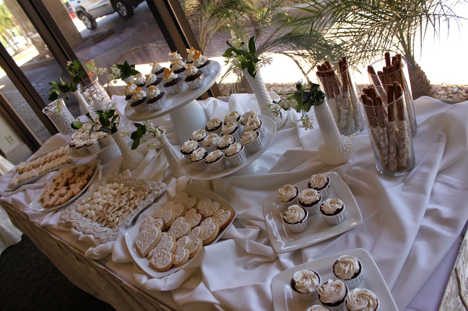 Elegant Gold First Communion Cake and Dessert Table
