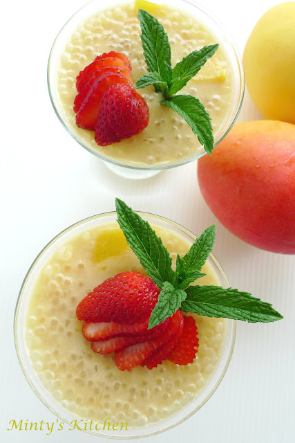 Minty's Kitchen: Sago-Mango Pudding