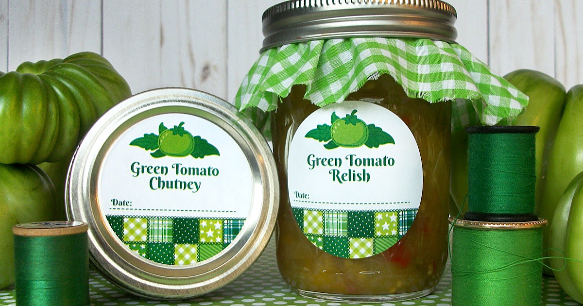 Colorful Adhesive Canning Jar Labels: Country Quilt Green Tomato ...