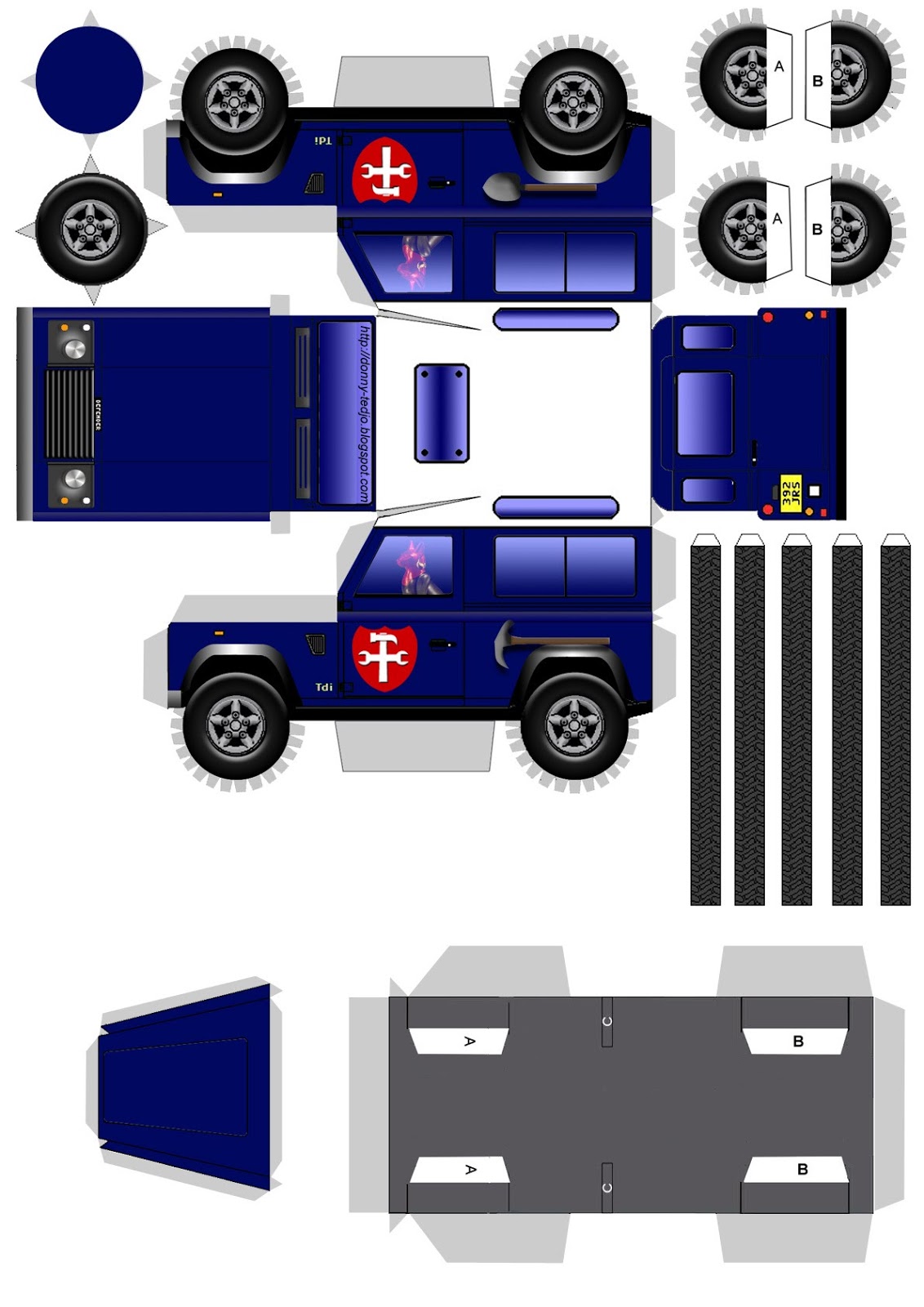 SP. Papel Modelismo: PaperCraft - Land Rover Defender 90 Tdi