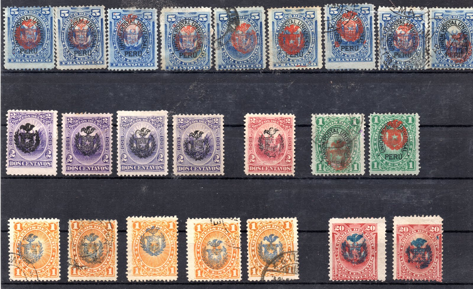 HISTORIA POSTAL: SELLOS DE PERU CON SOBRECARGA DE ESCUDO CHILENO GUERRA ...